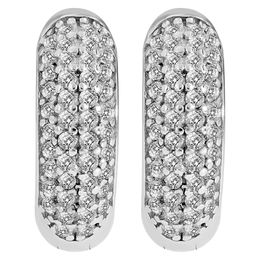 Adelia&acute;s ADELIA ́S Damen Klappcreolen "Damen Ohrringe &ndash; Klappcreole aus 925 Silber mit Zirkonia"silber, Silber 925 (Sterlingsilber), Ohrringe, Zum Verschenken