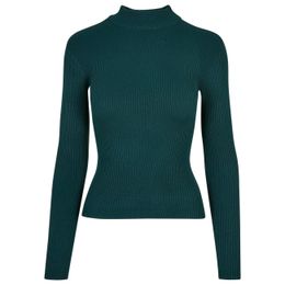 Rundhalspullover Urban Classics "Urban Classics Damen Ladies Rib Knit Turtelneck Sweater", Damen, Gr. 4XL, jasper, 35% Viskose, 35% Polyester, 30% Elasthan, unifarben, slim fit, amerikanischer Ausschnitt, Pullover Rundhalspullover