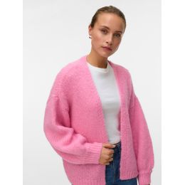 V&eacute;ro Moda VERO MODA Damen Strickjacke "VMMAYBE LS OPEN CARDIGAN GA REP"pink cosmos, modisch, Gr. M, unifarben, Strick, Obermaterial: 100% Polyester,