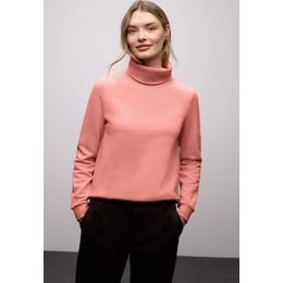 Sweater Street One, Damen, Gr. 40, light apricot, Sweatware, Obermaterial: 85% Baumwolle, 15% Polyester, unifarben, normal h&uuml;ftbedeckend, Rundhals, B&uuml;ndchen, Sweatshirts Sweater, mit Stehkragen