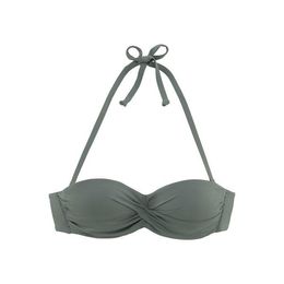 Lascana B&uuml;gel-Bandeau-Bikini-Top 'Italy' gr&uuml;n Gr. 36 Cup C. Mit B&uuml;gel Und Mit Seitlichen St&auml;bchen