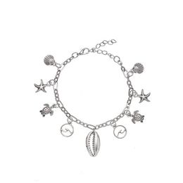 Lascana Fu&szlig;kette mit Anh&auml;nger grau Gr. f&uuml;r Damen. Mit Muscheln