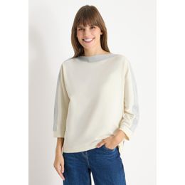 3/4-Arm-Shirt Cecil, Damen, Gr. L (42), creamy wei&szlig;, Web, 48% Baumwolle, 48% Modal, 4% Elasthan, unifarben, normal normal, U-Boot-Ausschnitt, B&uuml;ndchen, Shirts 3/4-Arm-Shirt, mit U-Boot-Ausschnitt