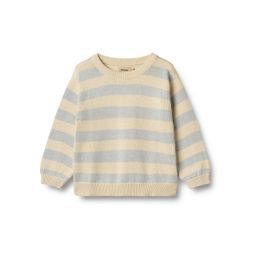 Sweater Wheat "Wheat Strickpullover Morgan", Jungen, Gr. 128, soft blau stripe, 100% Baumwolle, Rundhals, Sweatshirts Sweater