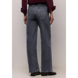 Loose-fit-Jeans Street One, Damen, Gr. 33, L&auml;nge 30, steel grau washed, Jeans, 82% Baumwolle, 15% Polyester, 3% Elasthan, unifarben, kn&ouml;chellang, Jeans, 5-Pocket-Style