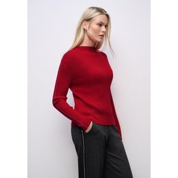 Rollkragenpullover Street One, Damen, Gr. 46, racing rot, Stoff, 30% Polyester, 29% Polyacryl, 21% Viskose, 20% Nylon, unifarben, normal normal, hoch geschlossener Ausschnitt, Rippb&uuml;ndchen, Pullover Rollkragenpullover, mit Tape Detail am &Auml;rmel