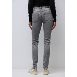 Street One Damen Slim-fit-Jeansmid grau washed, Gr. 36, unifarben, Jeans, 72% Baumwolle, 27% Polyester, 1% Elasthan, Jeans, 5-Pocket-Style