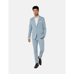 Anzug Thomas Goodwin "3024-90", Herren, Gr. 94, Schlankgr&ouml;&szlig;en, blau (light blau), 68% Polyester, 28% Viskose, 4% Elasthan, unifarben, festlich, slim fit, Anz&uuml;ge, mit modischen Accessoires