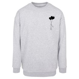 Rundhalspullover Merchcode "Merchcode Love In The Air Sweat Crewneck", Herren, Gr. L, grau, 65% Baumwolle, 35% Polyester, mehrfarbig, oversize, ohne Ausschnitt, Pullover Rundhalspullover