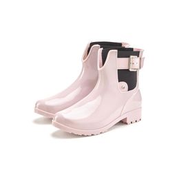 VIVANCE BY LASCANA Gummistiefelette pink Gr. 40 f&uuml;r Damen. Mit Zierschnalle