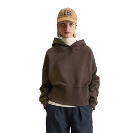 Marc O'Polo Sweatshirt MARC O'POLO DENIM "mit breitem Rippbund", Damen, Gr. XXS, schwarz espresso, Obermaterial: 90% Baumwolle, 10% Polyester, unifarben, relaxed fit, Rippb&uuml;ndchen, Sweatshirts Sweatshirt