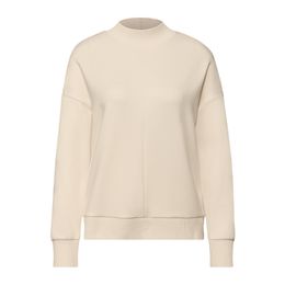 Rundhalspullover Street One, Damen, Gr. 36, soft beige, Strick, Obermaterial: 48% Viskose, 47% Polyester, 5% Elasthan, normal, Rundhals, angesetztes B&uuml;ndchen, Pullover Rundhalspullover, Feine Rippdetails an Kragen und &Auml;rmelb&uuml;ndchen
