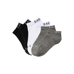 active by Lascana LASCANA ACTIVE Sneakersocken 'Damen Sportsocken, Kurzsocken ohne Frottee Laufsocken' mehrfarbig Gr. 39/42 f&uuml;r Damen. Mit Logoschriftzug. Elastisch. 