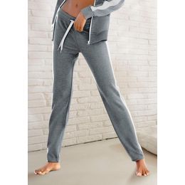BENCH. LOUNGEWEAR Loungehose mehrfarbig Gr. 52/54 f&uuml;r Damen. Mit Logodruck. Bequem. Nachhaltig.