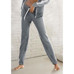 BENCH. LOUNGEWEAR Loungehose mehrfarbig Gr. 48/50 f&uuml;r Damen. Mit Logodruck. Bequem. Nachhaltig.
