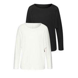 Vivance Langarmshirt 'in modischer Struktur-Optik' mehrfarbig Gr. 36/38 f&uuml;r Damen. Mit Rundhals. Figurumspielend. Nachhaltig.