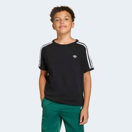T-Shirt adidas originals "3 STRIPE TEE", M&auml;dchen, Gr. 128, schwarz, wei&szlig;, Obermaterial: 100% Baumwolle, normal, Rundhals, Shirts T-Shirt