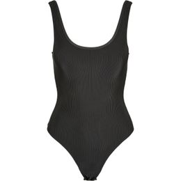 Body Urban Classics "Urban Classics Damen Ladies Shiny Rib Body", Damen, Gr. 3XL, US-Gr&ouml;&szlig;en, schwarz, 86% Polyamid, 14% Elasthan, Bodys Body