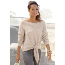 Lascana Strickpullover mehrfarbig Gr. 36/38 f&uuml;r Damen. Mit U-Boot-Ausschnitt. Figurumspielend