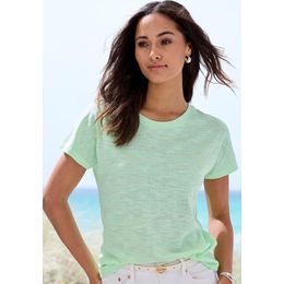 VIVANCE BY LASCANA T-Shirt 'mit modischer Strukturoptik' mehrfarbig Gr. 48/50 f&uuml;r Damen. Mit Rundhals. Bequem. Nachhaltig.