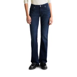 Marc O'Polo Bootcut-Jeans MARC O'POLO DENIM, Damen, Gr. 31, L&auml;nge 32, dunkelblau, Denim/Jeans, Obermaterial: 98% Baumwolle, 2% Elasthan, bootcut fit lang, Jeans, Mid Waist, 5-Pocket Form