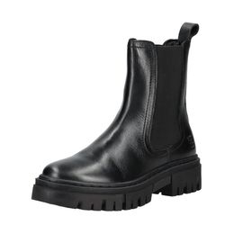 Stiefelette Bagatt "Bagatt Stiefelette Leder/Textil", Damen, Gr. 38, schwarz, Leder, Textil, Schuhe Stiefelette