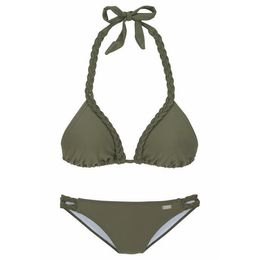 Buffalo Set: Triangel-Bikini 'Zopf' gr&uuml;n Gr. 42 Cup C/D. Ohne B&uuml;gel