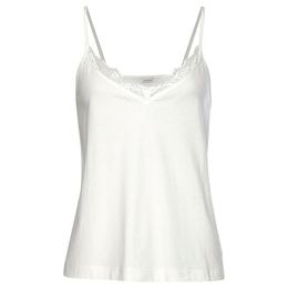 Lascana Spitzentop braun Gr. 36/38 f&uuml;r Damen. Mit Spitzeneinsatz und Spitze. Bequem. Nachhaltig.