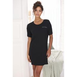 French Connection Nachthemd schwarz Gr. 44/46 f&uuml;r Damen. Rundhals und Print. Loose Fit