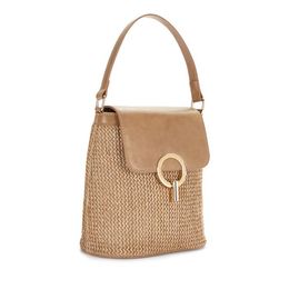 Lascana Umh&auml;ngetasche 'Schultertasche' taupe Gr. f&uuml;r Damen. Mit Lederimitateins&auml;tze
