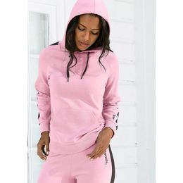 BENCH. LOUNGEWEAR Kapuzensweatshirt mehrfarbig Gr. 56/58 f&uuml;r Damen. Mit Logodruck. Bequem. Nachhaltig.