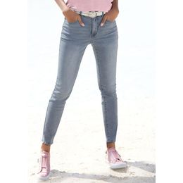 ELBSAND Slim-fit-Jeans blau Gr. 38 f&uuml;r Damen. Mit Logodruck. Figurbetont. Nachhaltig.
