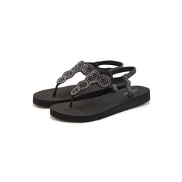 Venice Beach Badezehentrenner 'Sandale, Badeschuh, Badelatsche, Flip Flop, Badeschlappe, Sommerschuhe' schwarz Gr. 36 f&uuml;r Damen. Mit Glitzerdetails