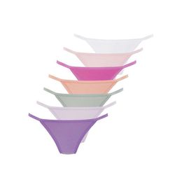 VIVANCE BY LASCANA String mehrfarbig Gr. 48/50 f&uuml;r Damen. Mit Spitze. K&ouml;rpernah. Nachhaltig.