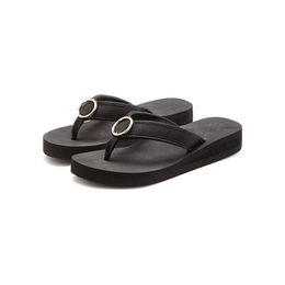 Lascana Badezehentrenner 'Sandale, Badeschuh, Pantolette, Badelatsche, Flip Flop' schwarz Gr. 44 f&uuml;r Damen