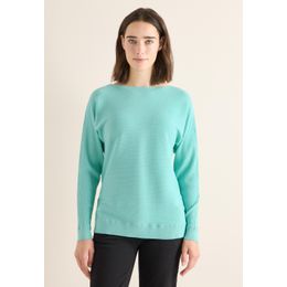 Strickpullover Cecil, Damen, Gr. M (40), light foam blau, Stoff, 50% Viskose, 28% Polyester, 22% Nylon, unifarben, normal normal, U-Boot-Ausschnitt, Rippb&uuml;ndchen, Pullover Strickpullover, mit U-Boot-Ausschnitt