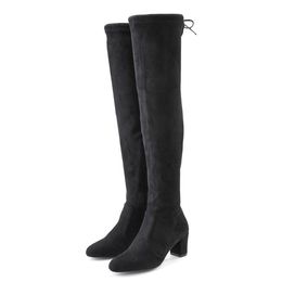 Lascana Overkneestiefel 'Slouchy Boots, Langschaft Stiefel, Schlupf-Boot,' schwarz Gr. 43 f&uuml;r Damen