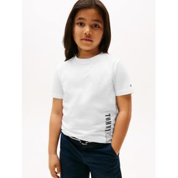 T-Shirt Tommy Hilfiger "Tommy Hilfiger GRAPHIC T-SHIRT", Jungen, Gr. 5 (110), wei&szlig;, Single Jersey, Obermaterial: 100% Baumwolle, unifarben, regular fit h&uuml;ftlang, Rundhals, Shirts T-Shirt, f&uuml;r Kinder bis 16 Jahre, Tommy Hilfiger Schriftzug