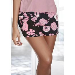 Lascana Shorts mehrfarbig Gr. 36/38 f&uuml;r Damen. Mit Spitze. Basic. Nachhaltig.