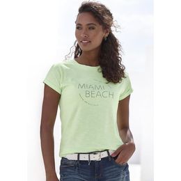 Vivance T-Shirt 'mit modischem Frontprint' gr&uuml;n Gr. 40/42 f&uuml;r Damen. Rundhals und Print. Bequem. Nachhaltig.