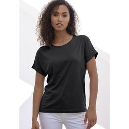 Copenhagen Studios T-Shirt 'mit dezentem Logoprint hinten' schwarz Gr. M (38) f&uuml;r Damen. Rundhals und Logodruck. Bequem. Nachhaltig.