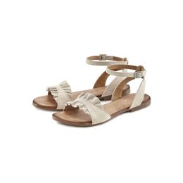 Lascana Sandale 'offener Schuh,' beige Gr. 38 f&uuml;r Damen. Mit R&uuml;schen