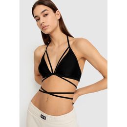 LSCN BY LASCANA Triangel-Bikini-Top 'Gina' schwarz Gr. 32 Cup C/D. Ohne B&uuml;gel. Nachhaltig.