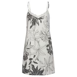 Lascana Neglig&eacute; mehrfarbig Gr. 36/38 f&uuml;r Damen. V-Ausschnitt und Spitze, Allover-Druck. Bequem. Nachhaltig.