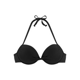 Lascana Push-Up-Bikini-Top 'Italy' schwarz Gr. 36 Cup B. Mit Raffung. Mit B&uuml;gel