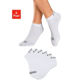active by Lascana LASCANA ACTIVE Sneakersocken 'Damen Sportsocken, Kurzsocken ohne Frottee Laufsocken' wei&szlig; Gr. 35/38 f&uuml;r Damen. Mit Logoschriftzug. Elastisch. 