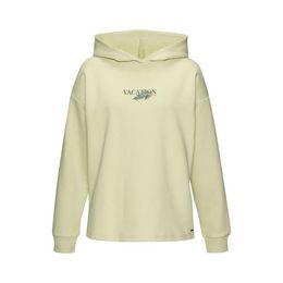 Lascana Hoodie gr&uuml;n Gr. 36/38 f&uuml;r Damen. Rundhals und Print. L&auml;ssig Geschnitten. Nachhaltig.