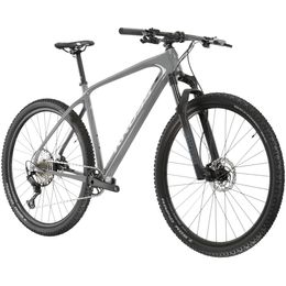 Mountainbike KROSS "KROSS MTB Hardtail Level 8.0 29" grau 12 G&auml;nge" Gr. 51, grau (grau, schwarz), Fahrr&auml;der, Herren, 51cm, 29 Zoll (73,66cm) hinten: 29 Zoll (73,66cm), mit Carbon-Rahmen und -Gabel
