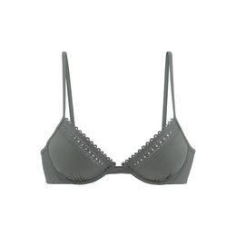 s.Oliver B&uuml;gel-Bikini-Top 'Aiko' gr&uuml;n Gr. 34 Cup A. Mit H&auml;kelkante. Mit B&uuml;gel