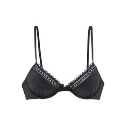 s.Oliver B&uuml;gel-Bikini-Top 'Aiko' schwarz Gr. 38 Cup A. Mit H&auml;kelkante. Mit B&uuml;gel
